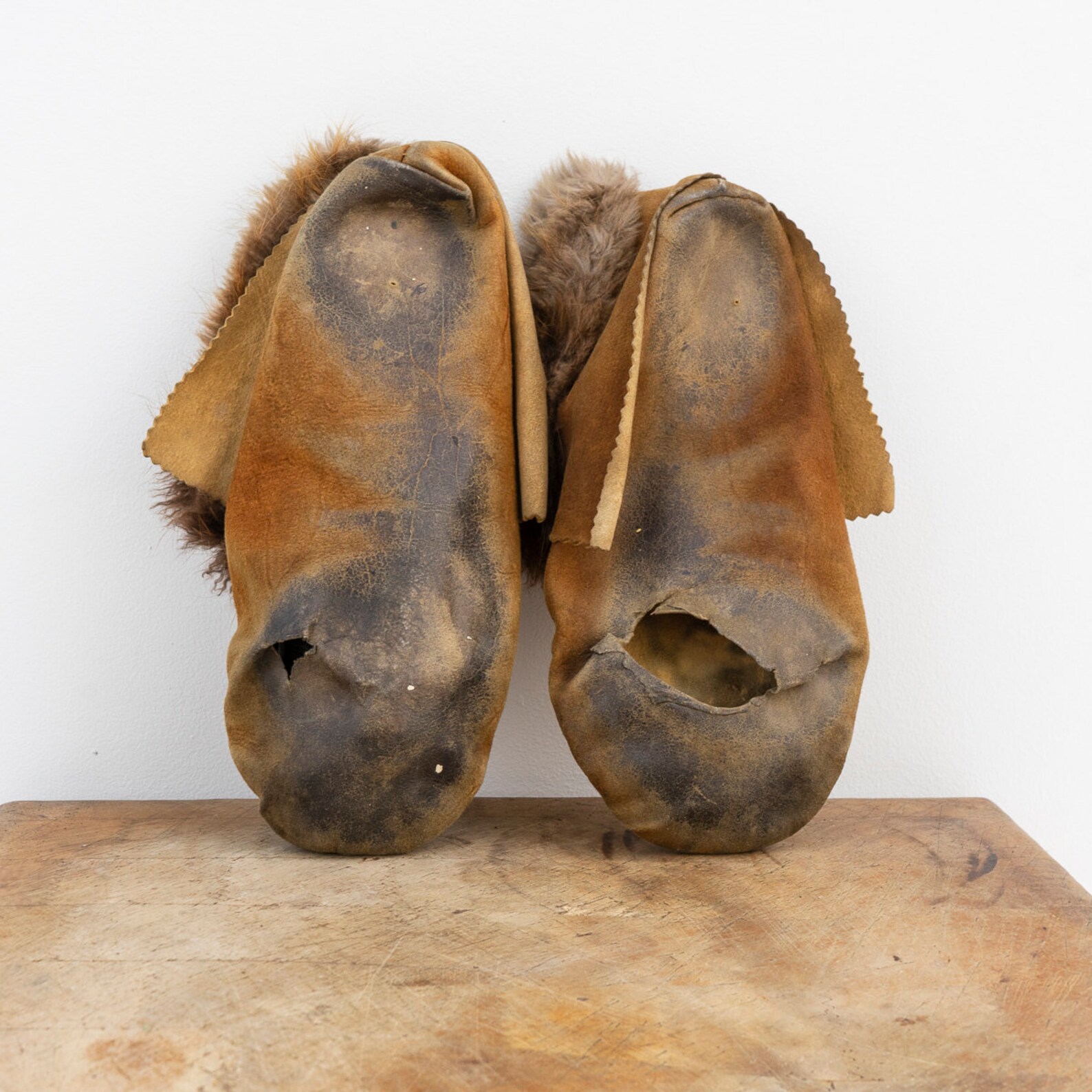 Vintage Ojibwe Beaded Moose Skin Moccasins - 1950s Leather First Nation ...