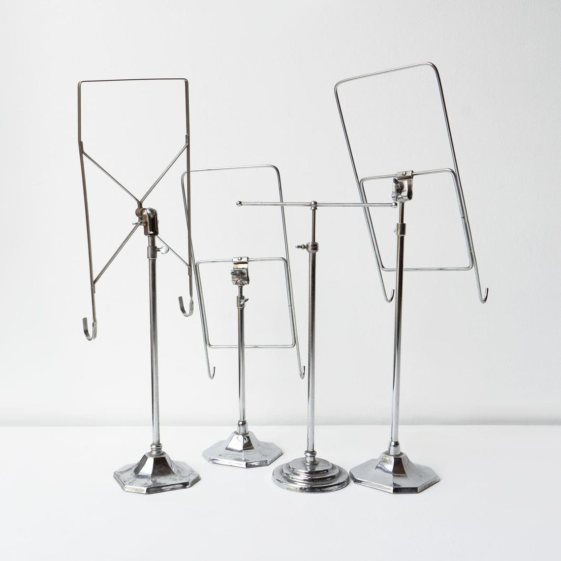 Collection of Vintage Art Deco Chrome Shop Fitting Display Stands C ...