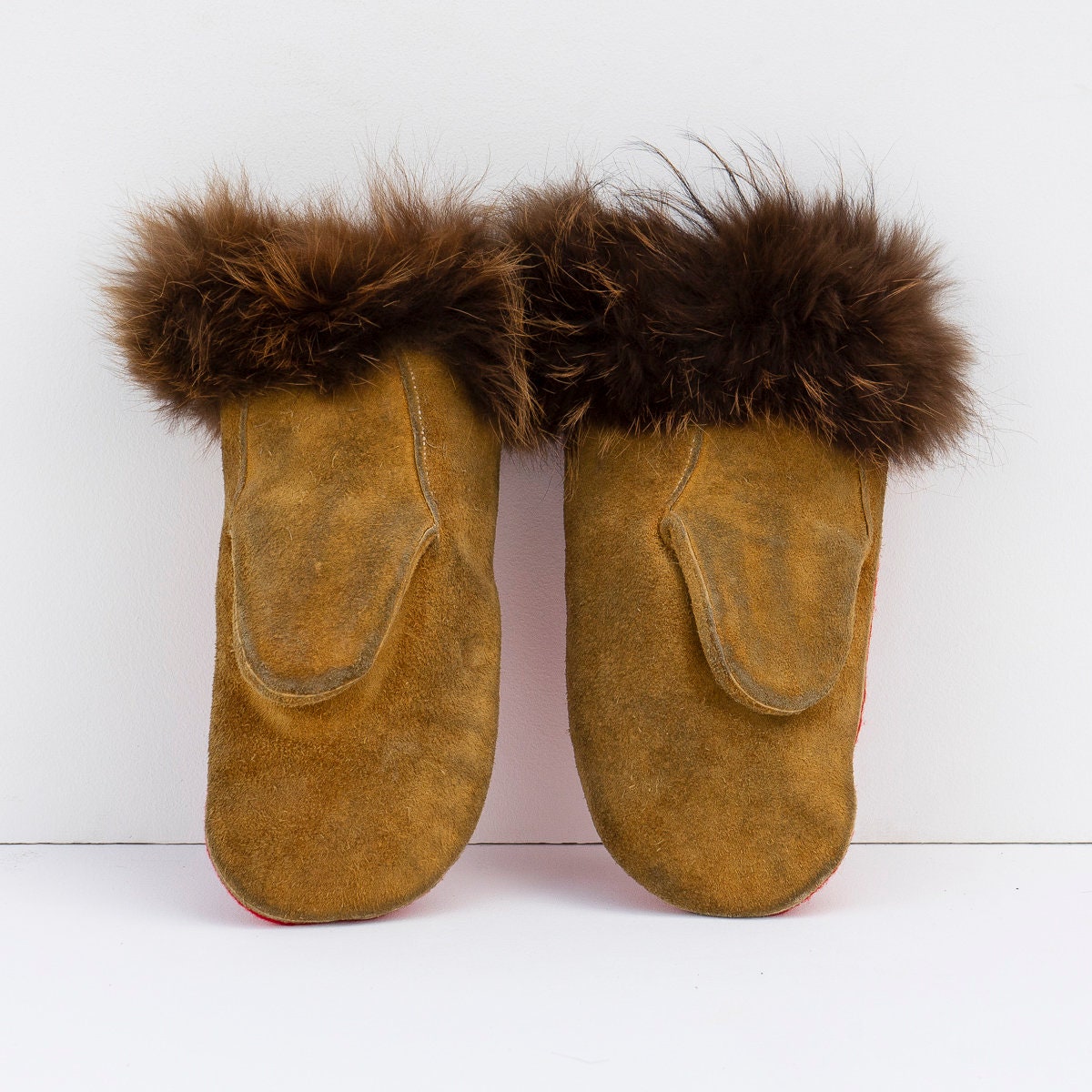 Vintage Ojibwe Beaded Felt and Moose Skin Gauntlet Mittens 1950s ...