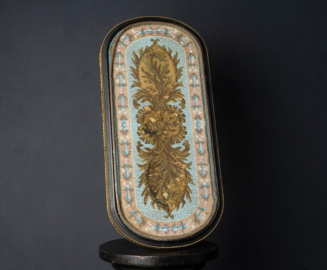 Antique Victorian Decorative Glass Beadwork Tea Trivet Tray Stand, C ...