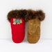 Vintage Ojibwe Beaded Felt and Moose Skin Gauntlet Mittens 1950s ...