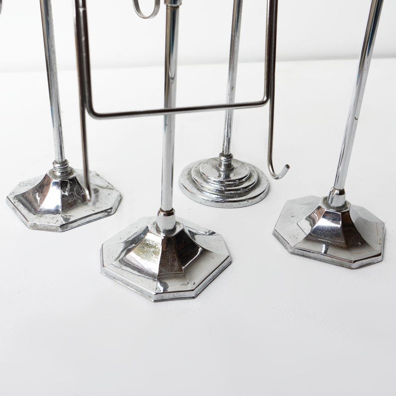 Collection of Vintage Art Deco Chrome Shop Fitting Display Stands C ...