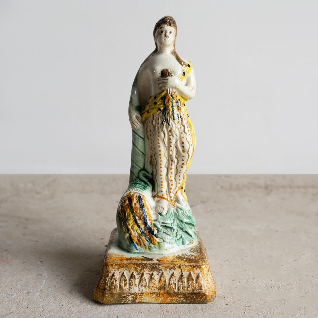 Antique Georgian Prattware Pottery Figure, Flora the Goddess of Spring ...