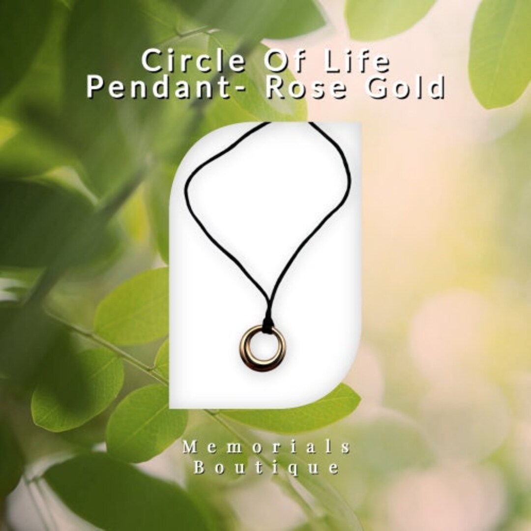 Rose Gold Circle of Life Cremation Pendant Necklace – Memorial Jewelry ...