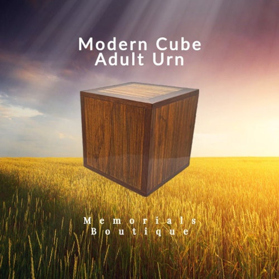 Wooden Cube Cremation Urn, Adult Full Size Urn, Urns for Human Ashes ...