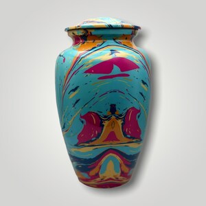 Colorful Tie Dye Adult Urn, Modern Unique Urn, Rainbow Urn for Ashes ...