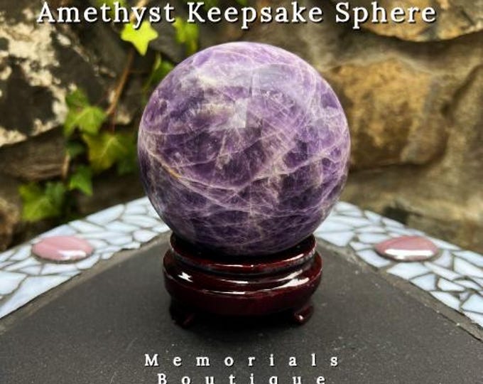 Dream Amethyst Keepsake Sphere, Cremation Urns, Unique Urn for Ashes ...