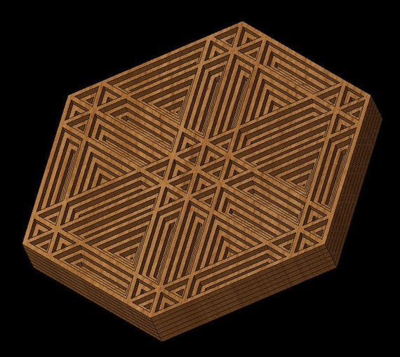 Design 006 Layered Hex Shape Wooden Geometric Wall Art | Etsy