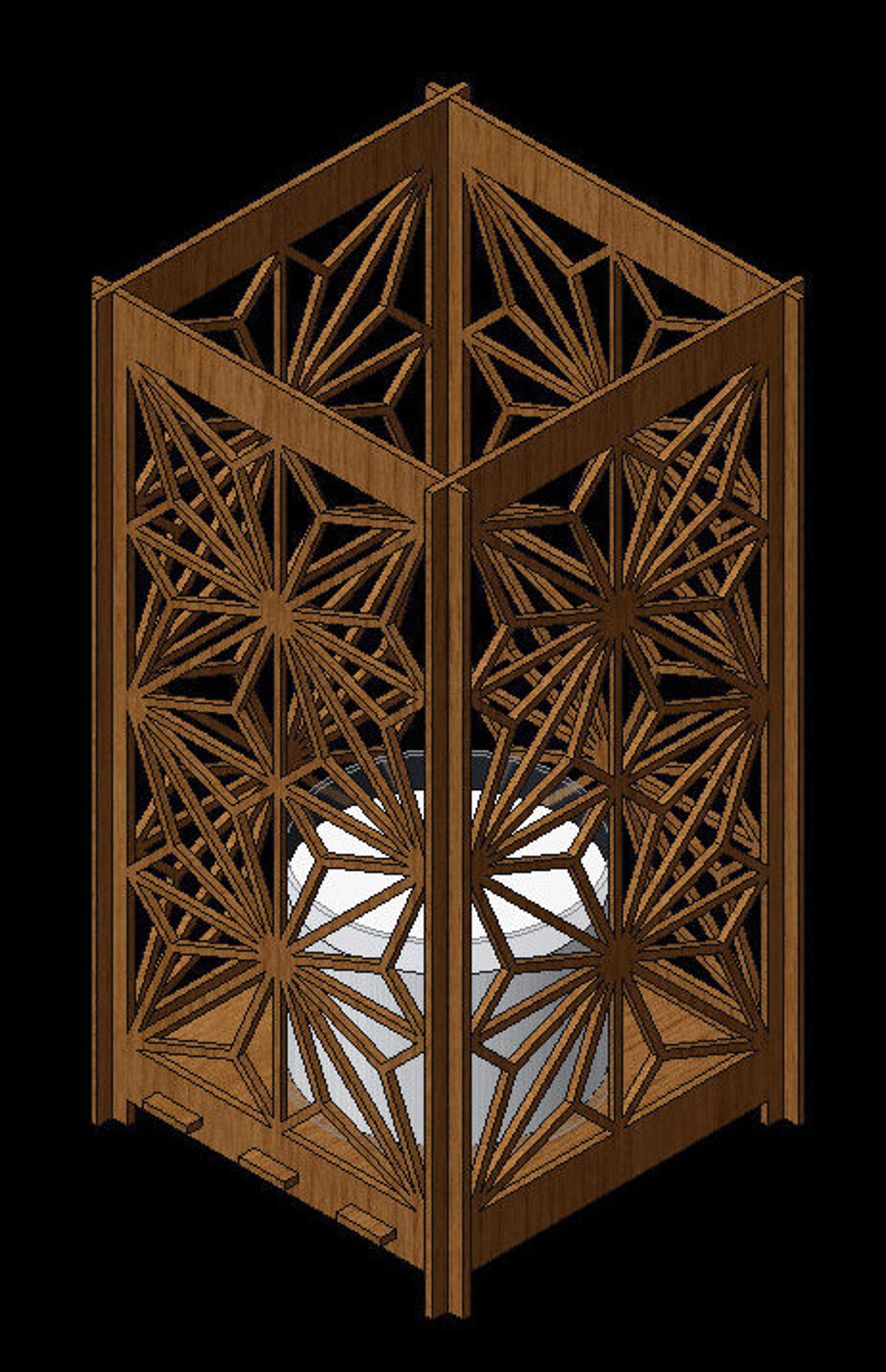 Design #006 6X6X12 Centerpiece Lantern Candle Holder/light Box Art Cut ...