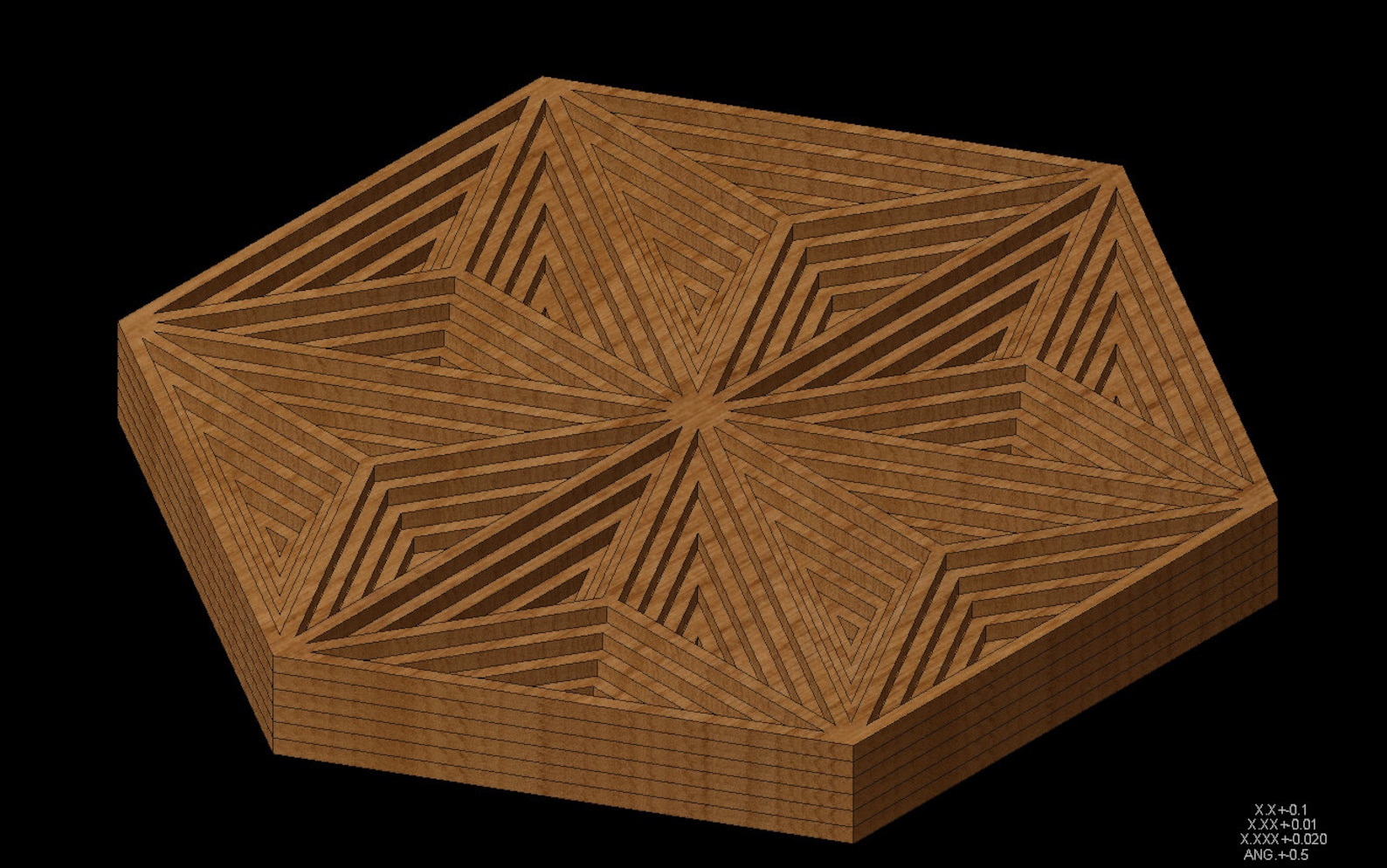 Design 004 Layered Hex Shape Wooden Geometric Wall Art | Etsy