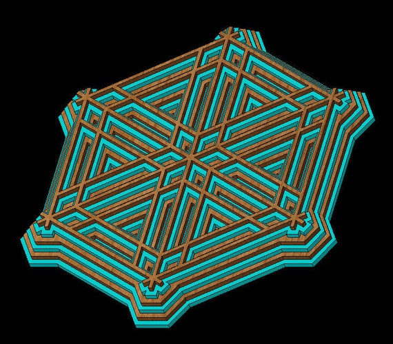 Design 001 Layered Hex Shape Wooden Geometric Wall Art | Etsy