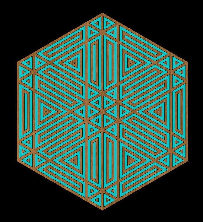 Design #006 Layered Hex Shape Wooden Geometric Wall Art Sculpture 6 ...