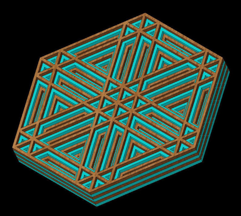 Design 006 Layered Hex Shape Wooden Geometric Wall Art - Etsy