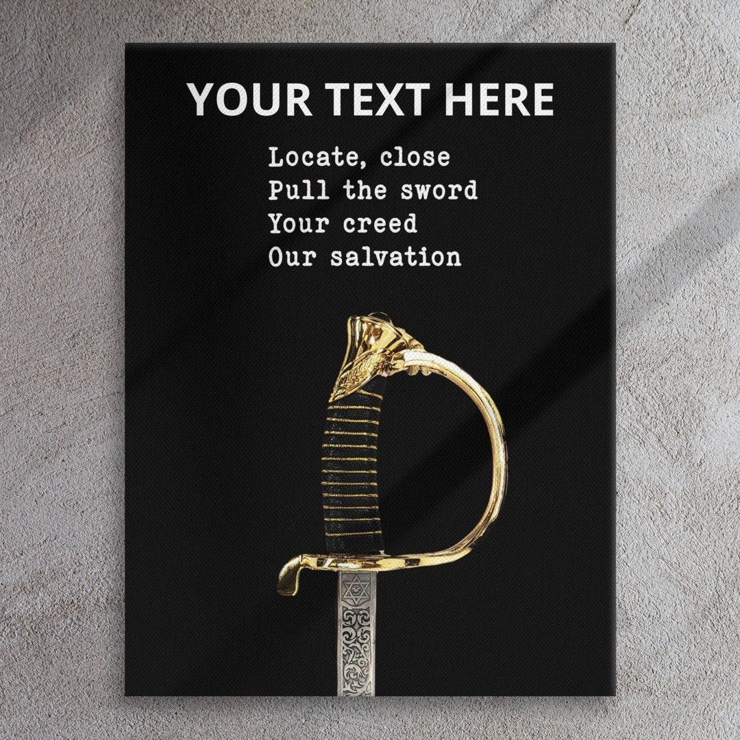 Personalized Poetry MARINE SWORD Thin Canvas - Etsy