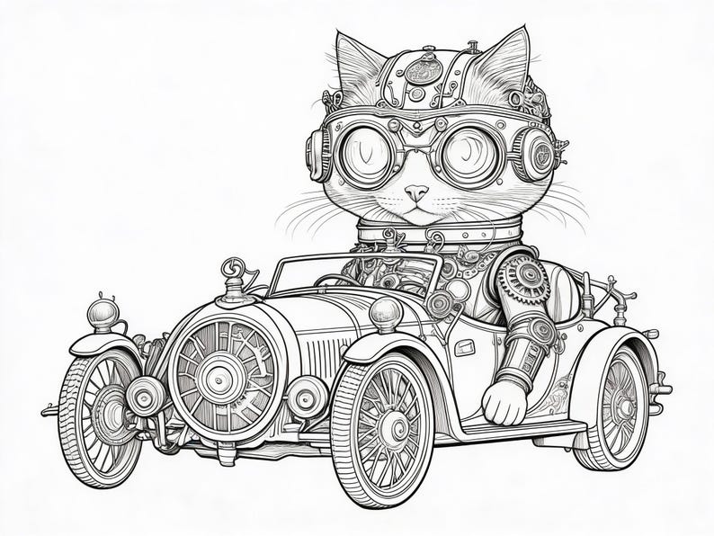 Astrocat AUTO Navigator | Coloring Pages | PDF Download - Etsy