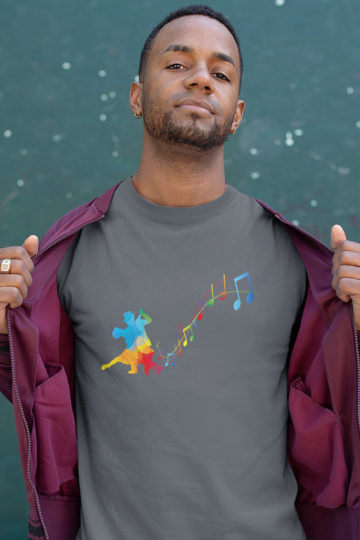 Colorful Tango T-shirt | Silhouette Dancing Short Sleeve Tee ...