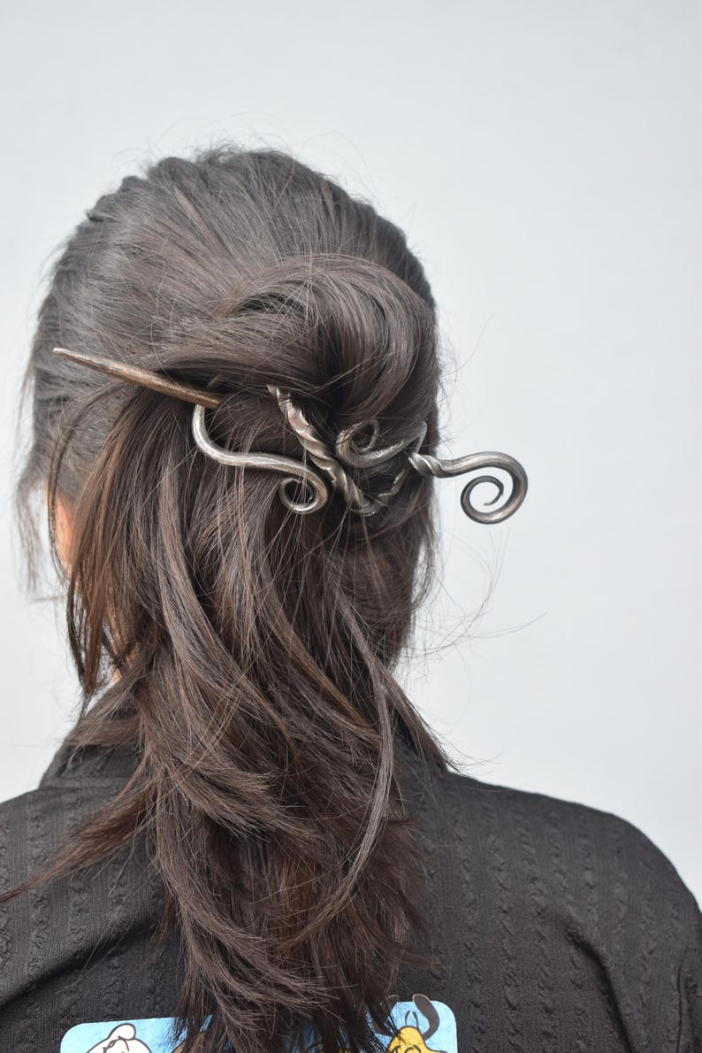 Hand-forged Iron Hair Stick – Medieval Style Juda Bun Holder - Etsy