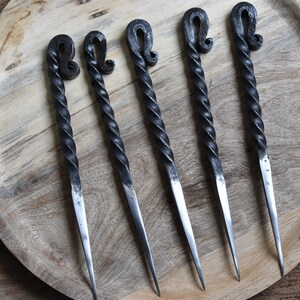 Hand-forged Half-twisted Viking Eating Spike Set of 5 – Medieval Style ...