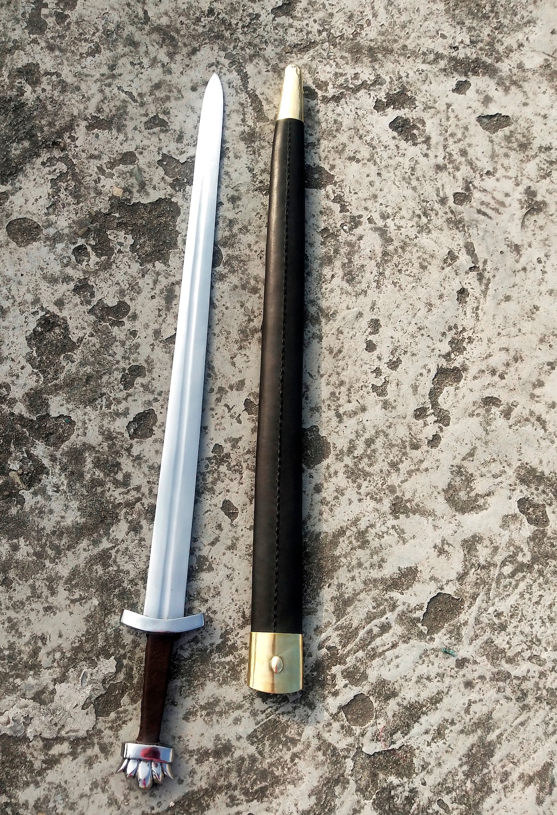 Viking Sword Medieval Replica With Wooden Scabbard - Etsy