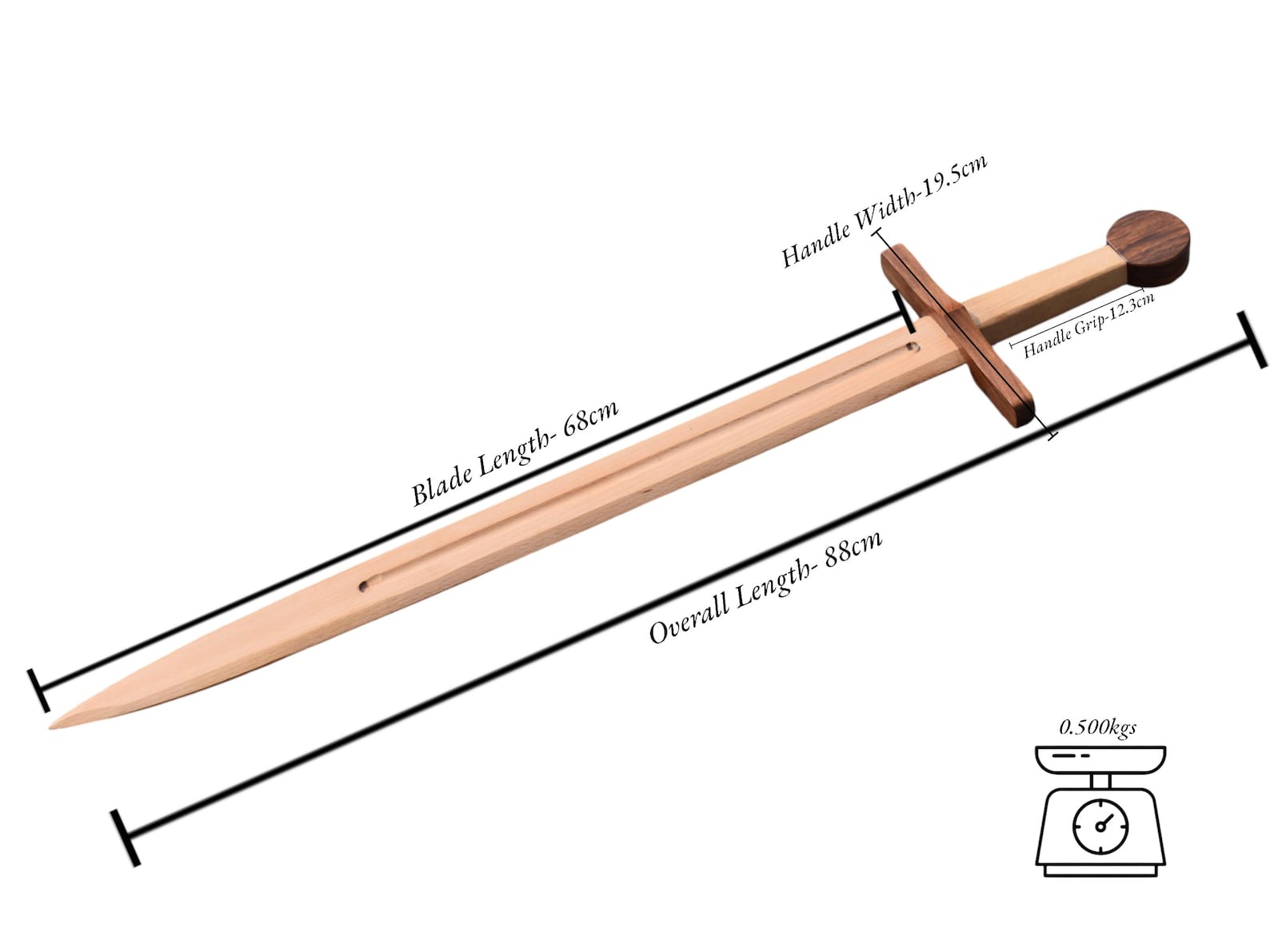 Hand-crafted Wooden Knight Sword — Medieval Cosplay & Display Replica ...