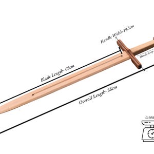 Hand-crafted Wooden Knight Sword — Medieval Cosplay & Display Replica ...