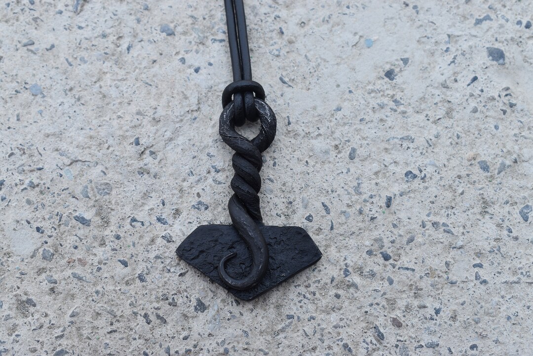 Hand-forged Medieval Thor Hammer Pendent, Charm Neckless With Leather ...