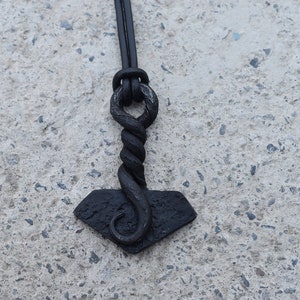 Hand-forged Medieval Thor Hammer Pendent, Charm Neckless With Leather ...