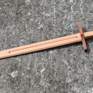 Hand-crafted Wooden Knight Sword — Medieval Cosplay & Display Replica ...
