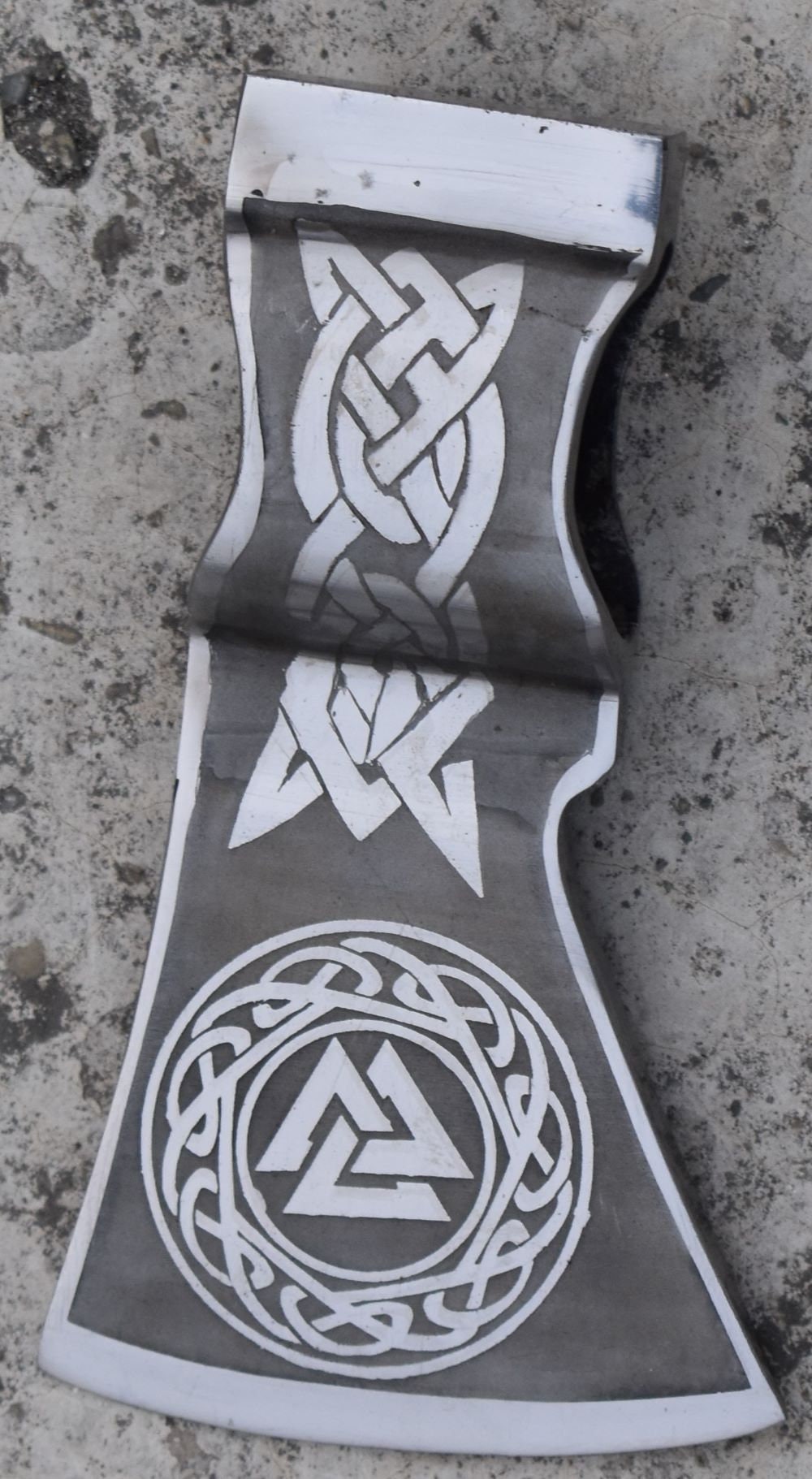 Hand-forged Viking Axe Head With Etched Wolves - Etsy