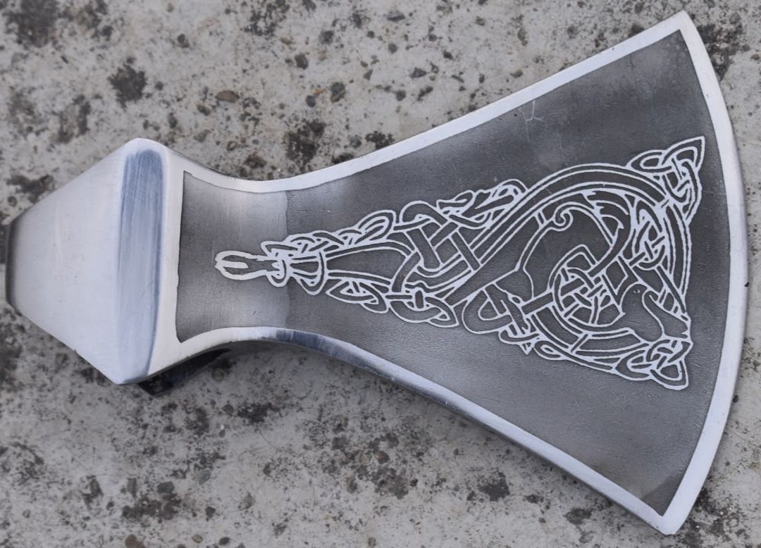 Viking Hand Forged Etching Axe Head - Etsy