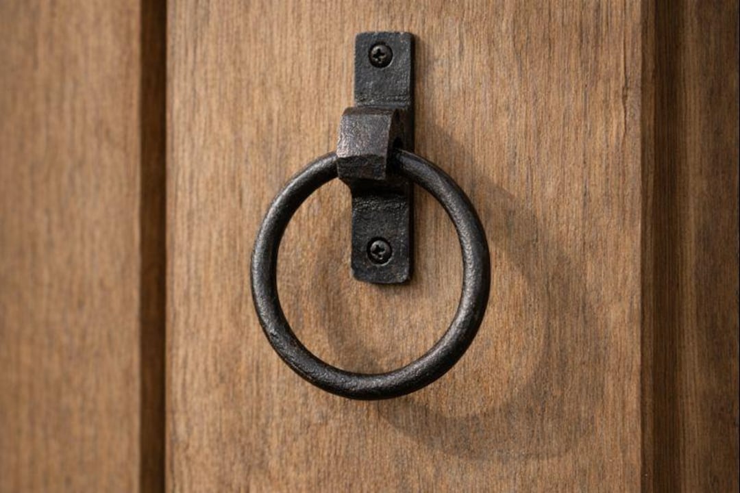 Round Ring Handcrafted Door Pull Handle | Rustic Ring Handle for Doors ...