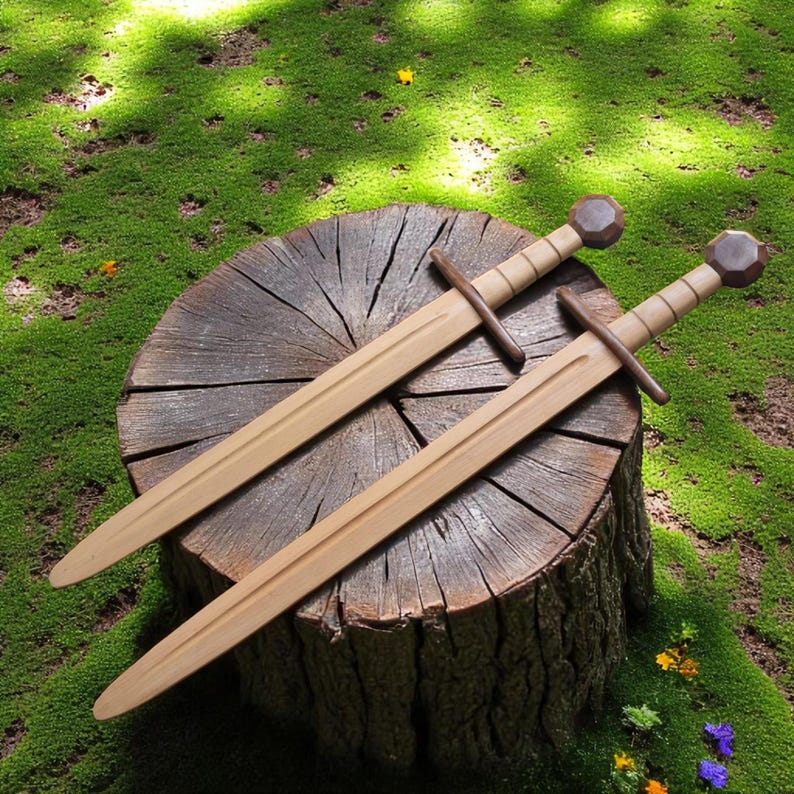 Handcrafted Wooden Knight Sword Replica | Medieval Cosplay & Training ...