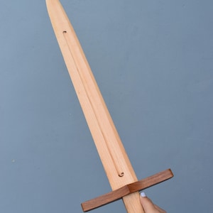 Hand-crafted Wooden Knight Sword — Medieval Cosplay & Display Replica ...