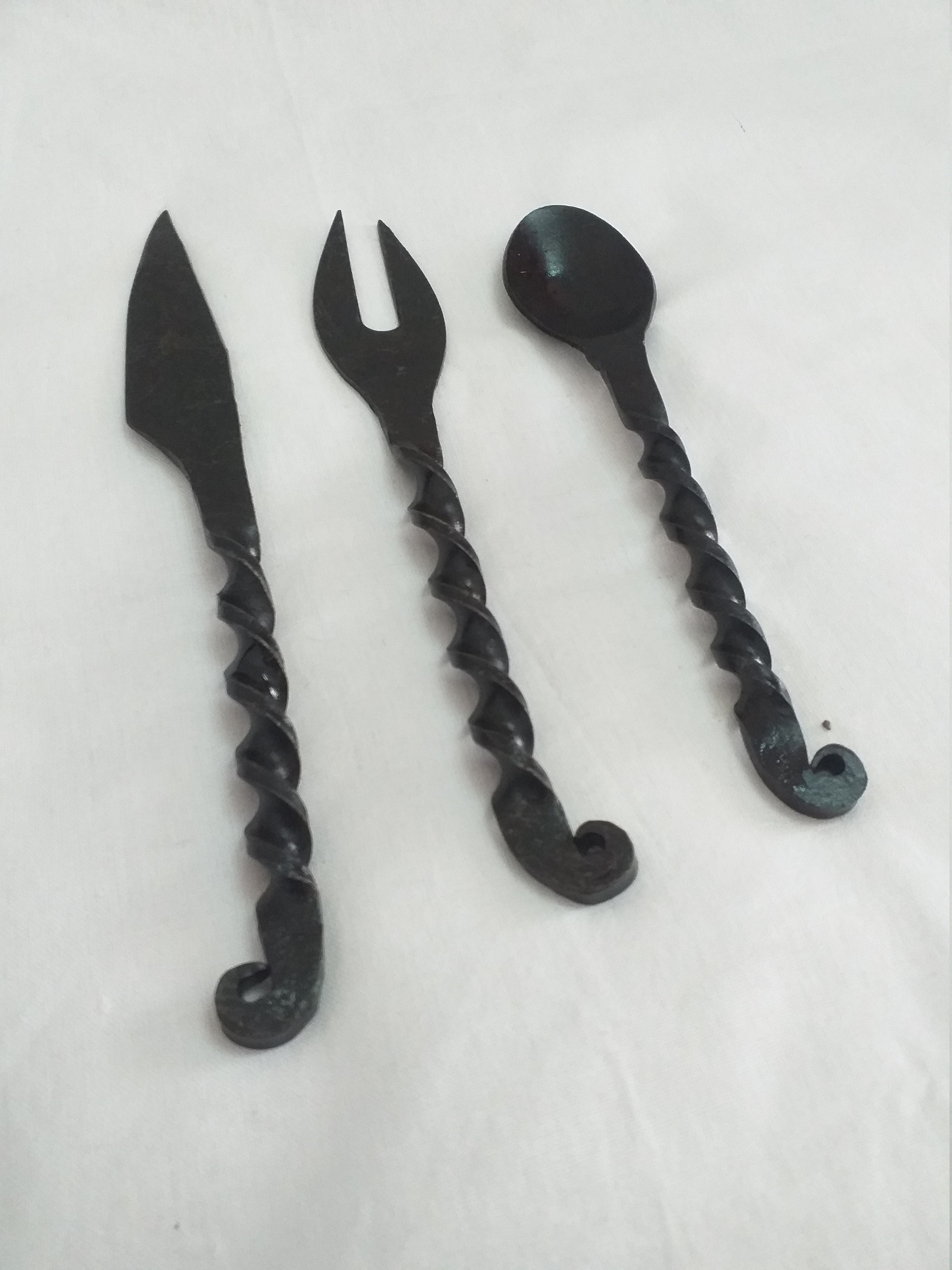 Hand Forged Ancient Cuttlery Set Medieval Cutlery Set - Etsy