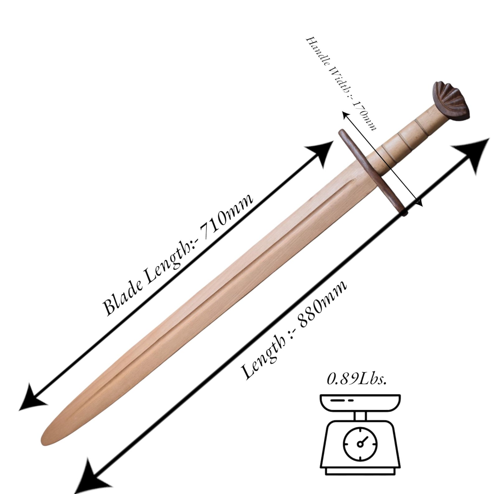 Hand-crafted Wooden Knight Sword — Decorative Art Object & Cosplay ...