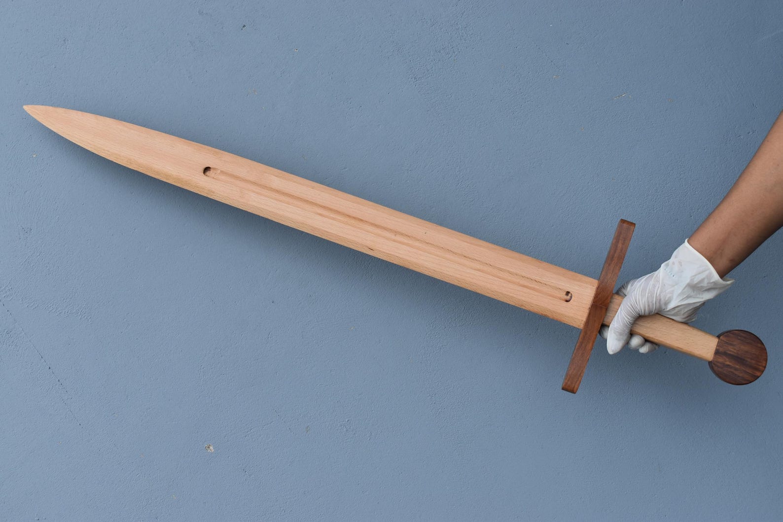 Hand-crafted Wooden Knight Sword — Medieval Cosplay & Display Replica ...