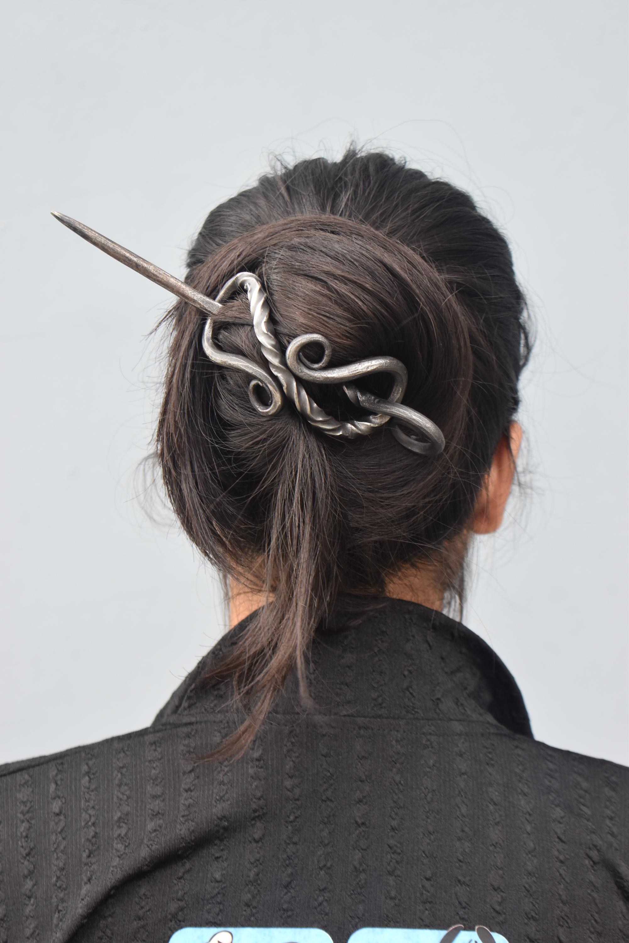 Hand-forged Iron Hair Stick – Medieval Style Juda Bun Holder - Etsy