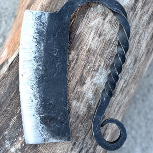 Hand Forged Medieval Ulu Knife: Blacksmith Kitchen Cutter - Etsy