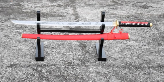 Red and Black Samurai Katana Sword Carbon Steel With Red - Etsy