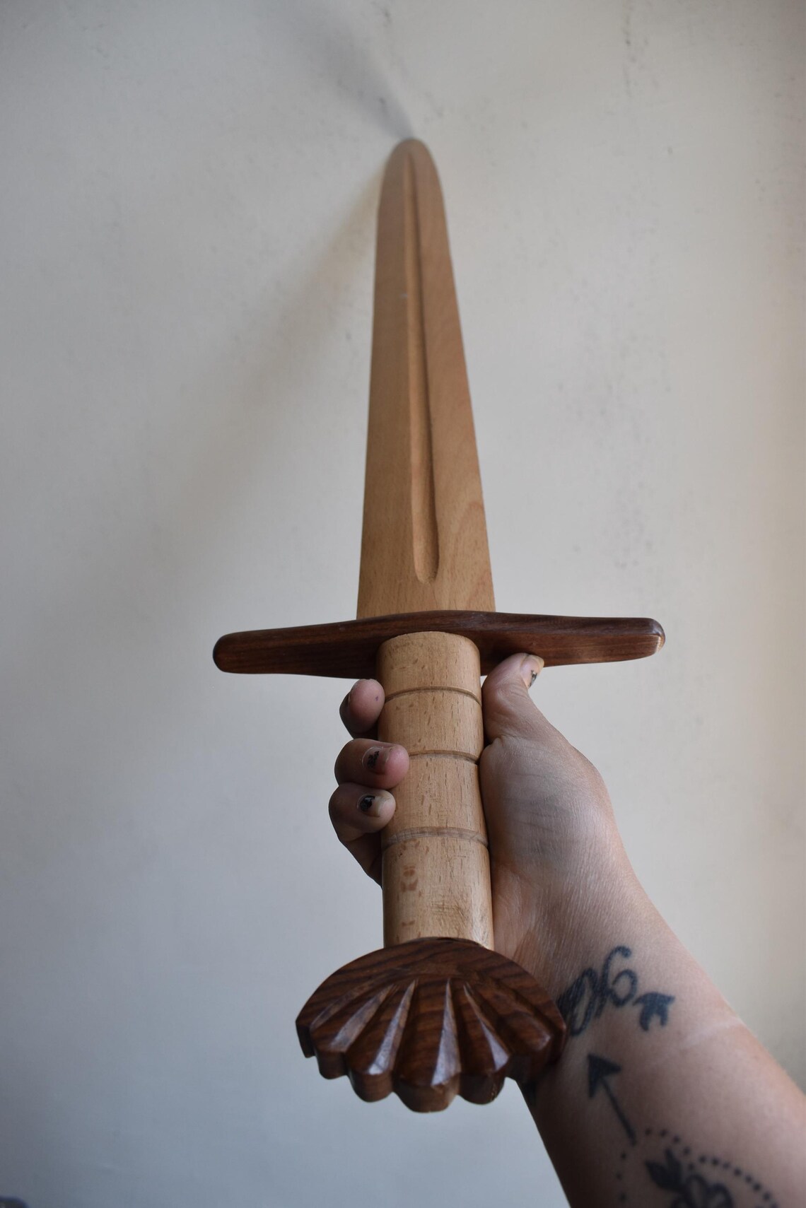 Hand-crafted Wooden Knight Sword — Decorative Art Object & Cosplay ...