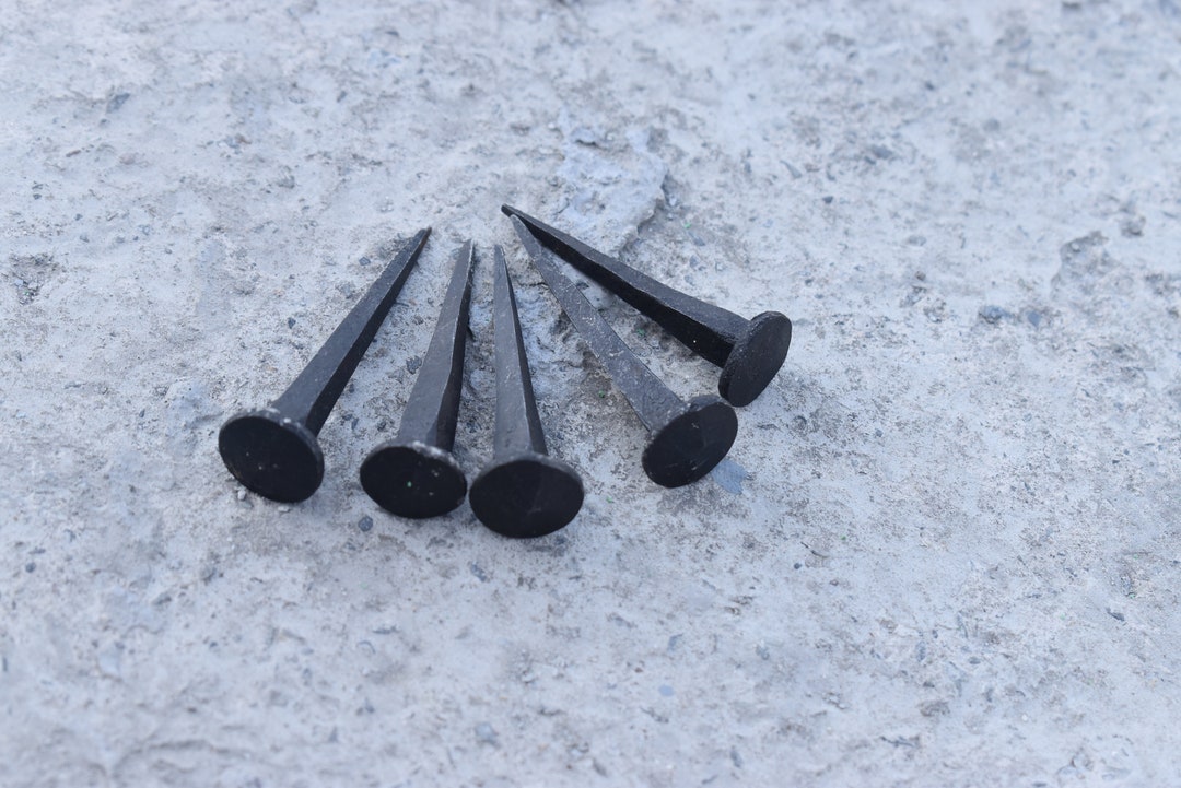 Set of 5 Hand Forged Iron Nail. - Etsy