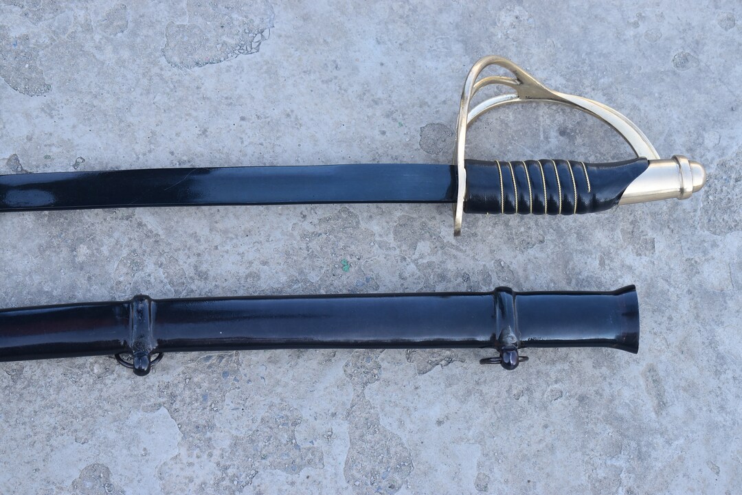 Decorative American Cavalry Replica Sword With Black Scabbard ...