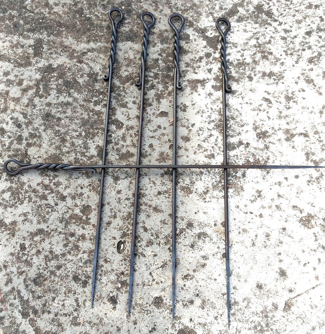 SET OF 5 Mdieval Rosting Stick Blacksmith Hand Forged Steel - Etsy