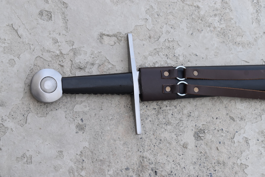 Hand-forged Decorative Medieval Broadsword Replica With Leather-wrapped ...