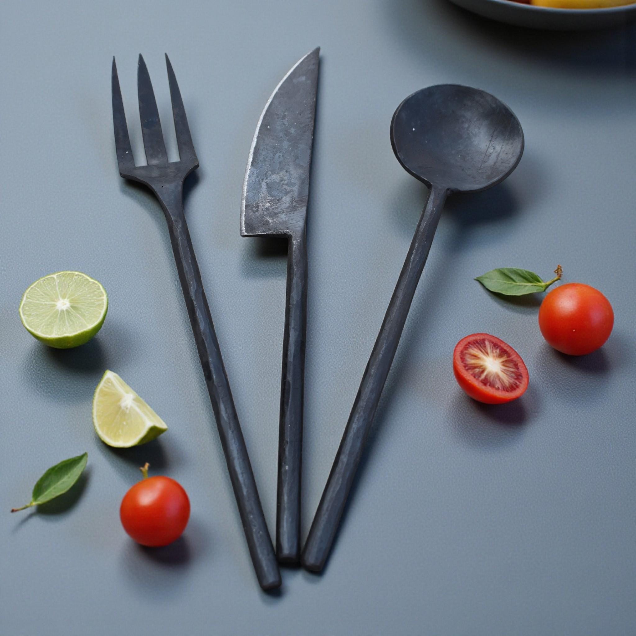 Hand-forged Black Iron Cutlery Set – Rustic Vintage Kitchen Utensils - Etsy
