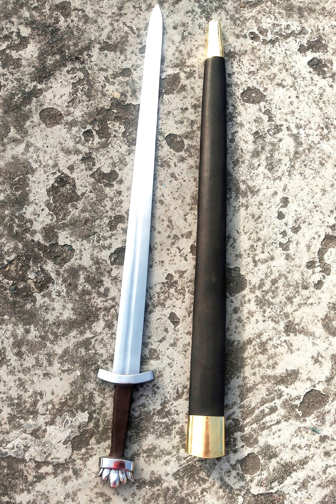 Viking Sword Medieval Replica With Wooden Scabbard - Etsy