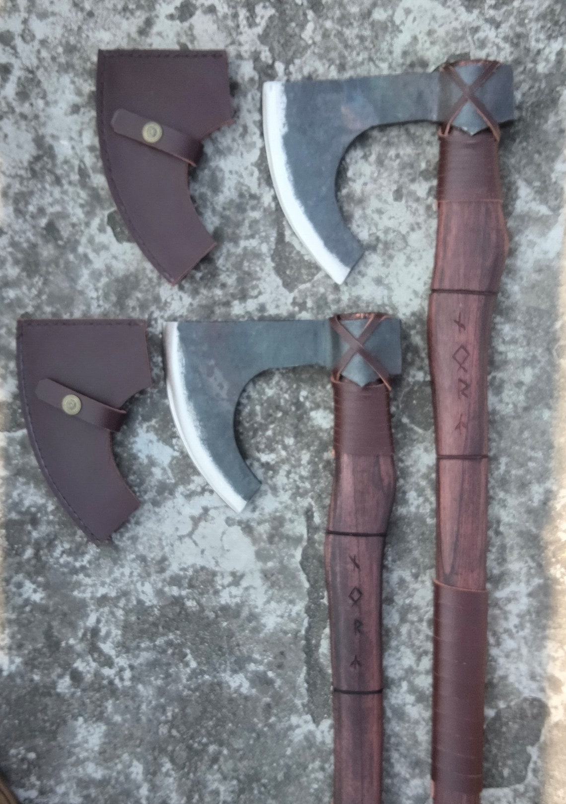 High Carbon Steel Custom Forged Viking Axe With Dark Brown - Etsy