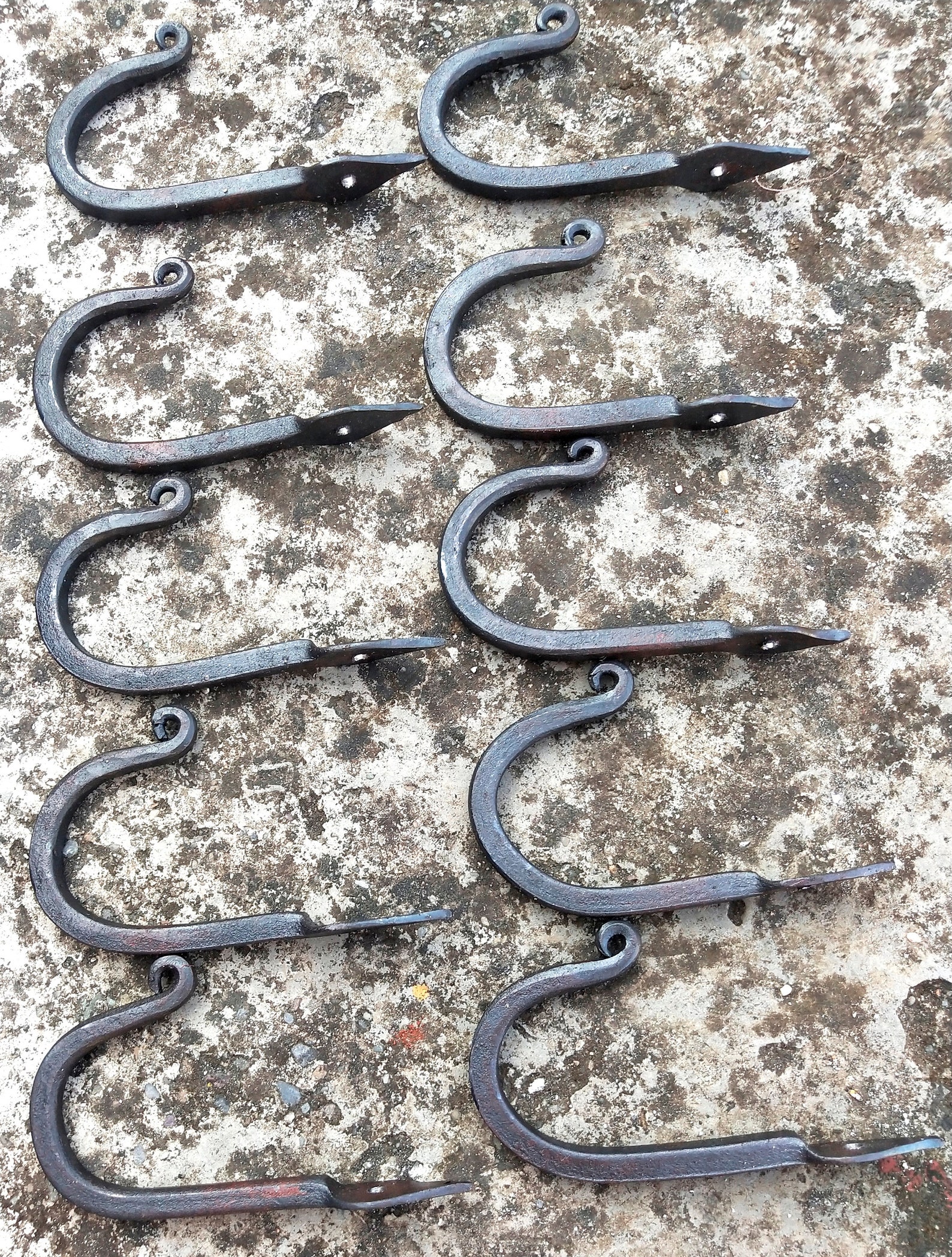 Coat Hooks Set of 10 Hand Forged From Mild Steel. | Etsy