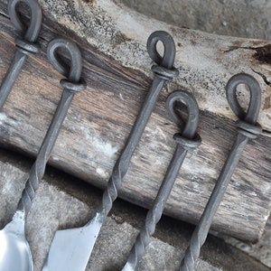 Hand-forged Medieval Black Rope Handle Cutlery Set - 5 Piece - Etsy