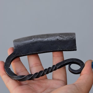 Hand Forged Medieval Ulu Knife: Blacksmith Kitchen Cutter - Etsy